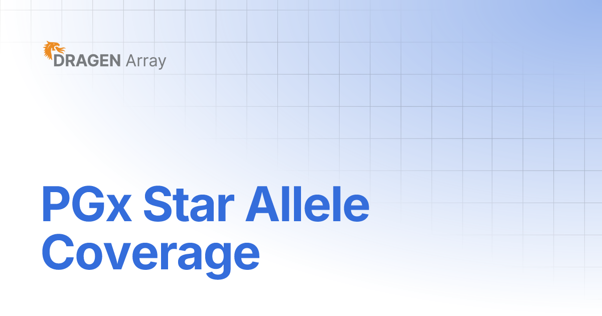 PGx Star Allele Coverage | DRAGEN Array